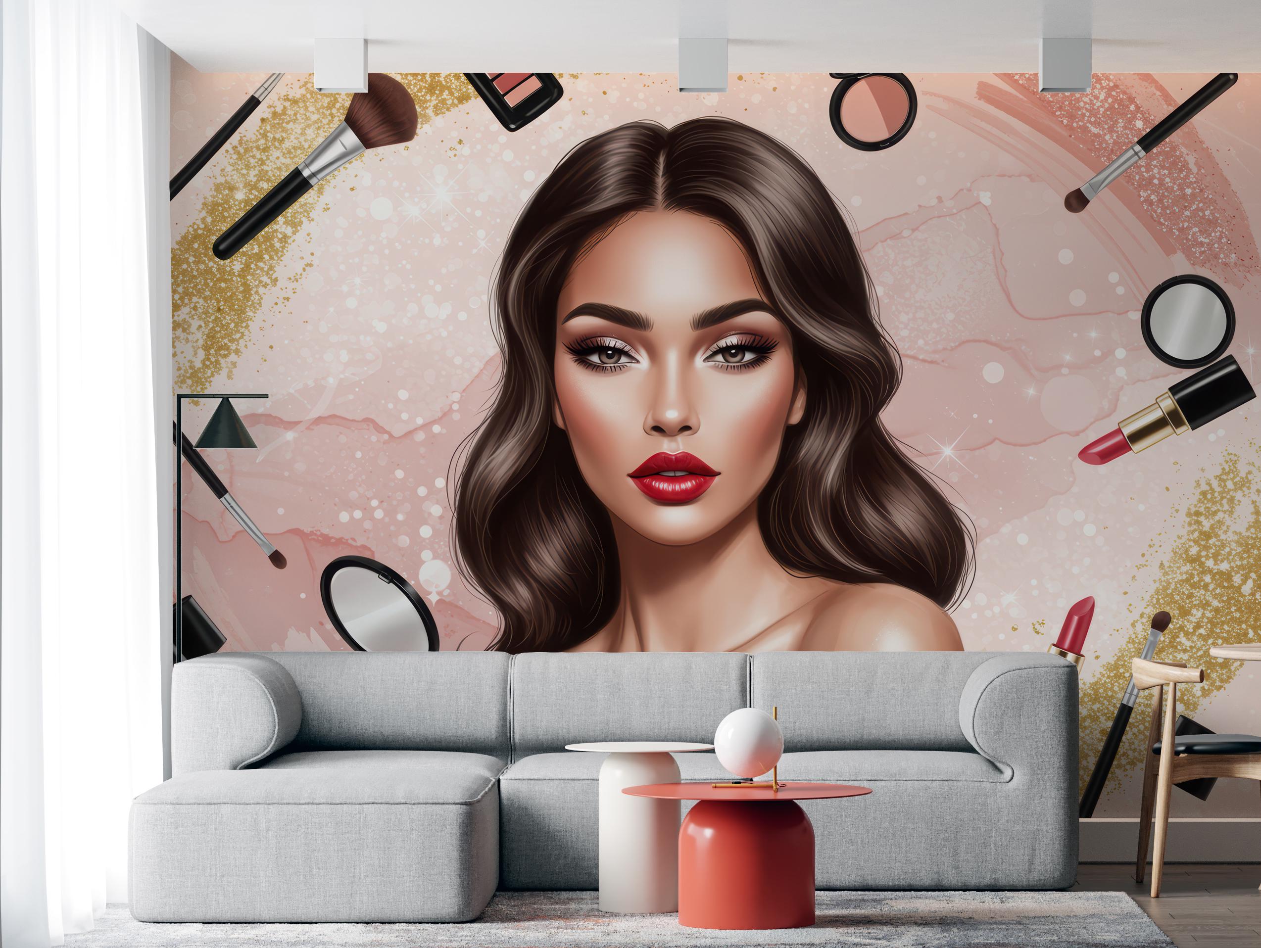 Beauty Salon Wallpaper, Beautiful Women Wall Mural, Eyelashes Wallpaper ...