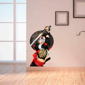 Japanese Samurai Girl Decal, Japanese Samurai Girl Sticker, Japanese ...