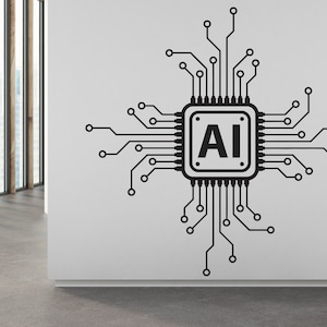 Technology AI Vinyl Wall Art Decal, Circuit Board Wall Decal, Office ...