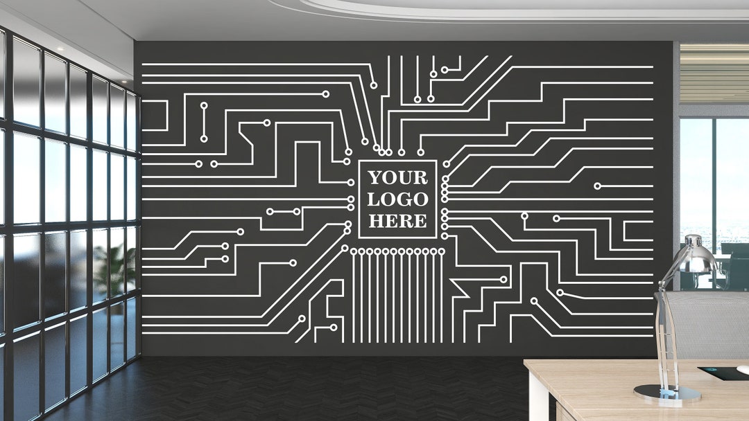 Circuit Board Wall Decal, Technology Vinyl Wall Art Decals, Computer ...
