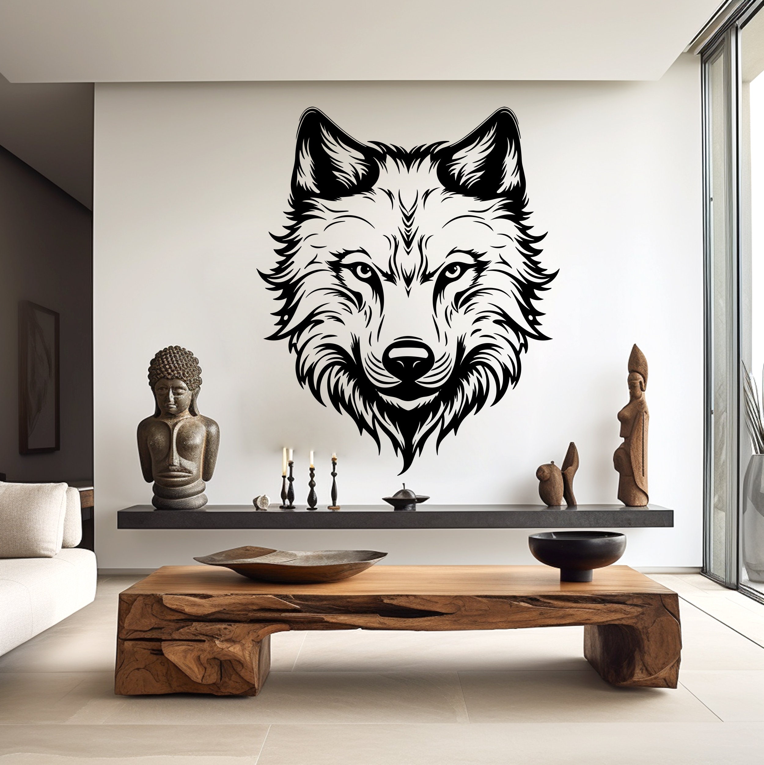 Wolf Wall Decal, Wolf Wall Art, Wolf Room Wall Decor Wolf Room Wall ...