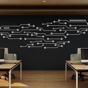 Circuit Board Wall Decal, Technology Vinyl Wall Art Decals, Company ...