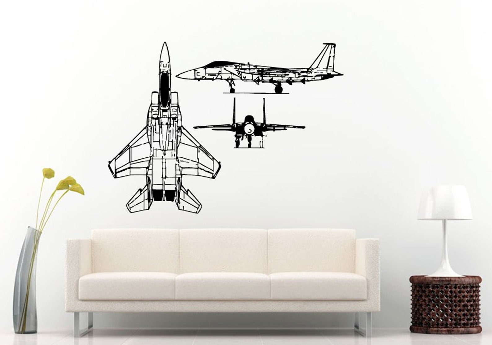 Air Force Navy Fighter Fighting Jet Airplane Wall Decal Vinyl | Etsy