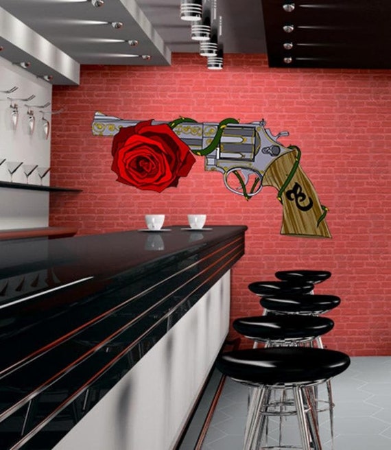 Rose Revolver Sticker Rose Revolver Decal Rose Revolver Wall - Etsy