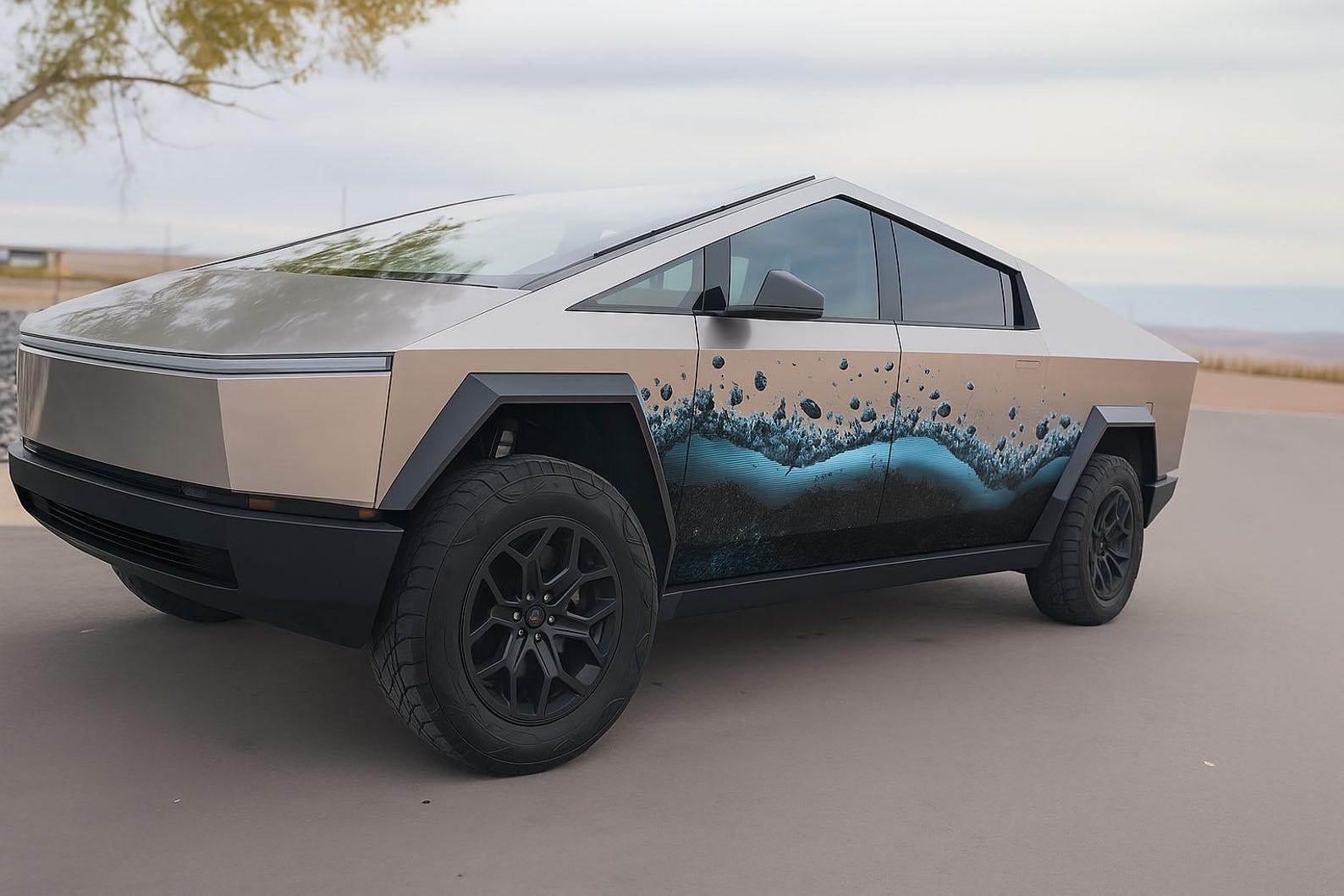 Blue Terrain Splatter Truck Wrap – Custom Vinyl Side Decal for Ford ...