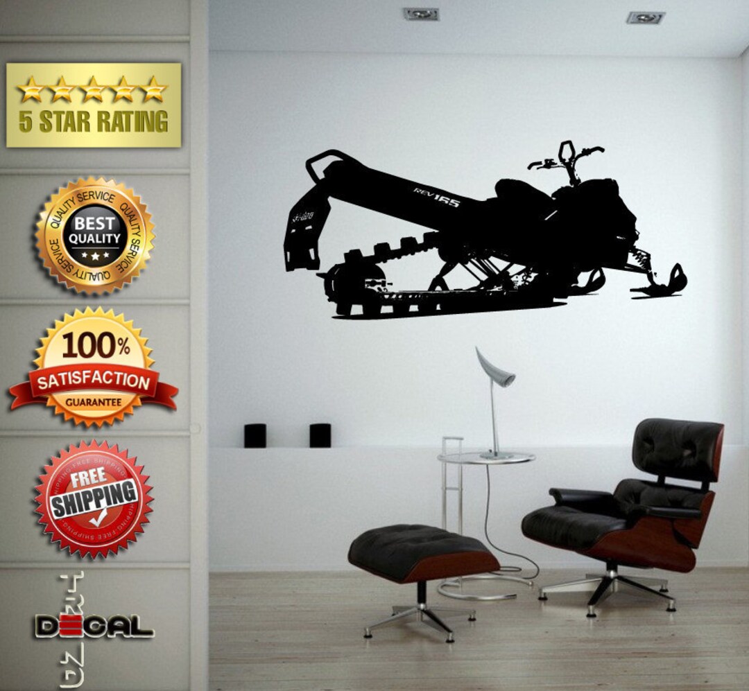 Ski Snowmobile Wall Vinyl Sticker Mural Room Decor L1781 - Etsy