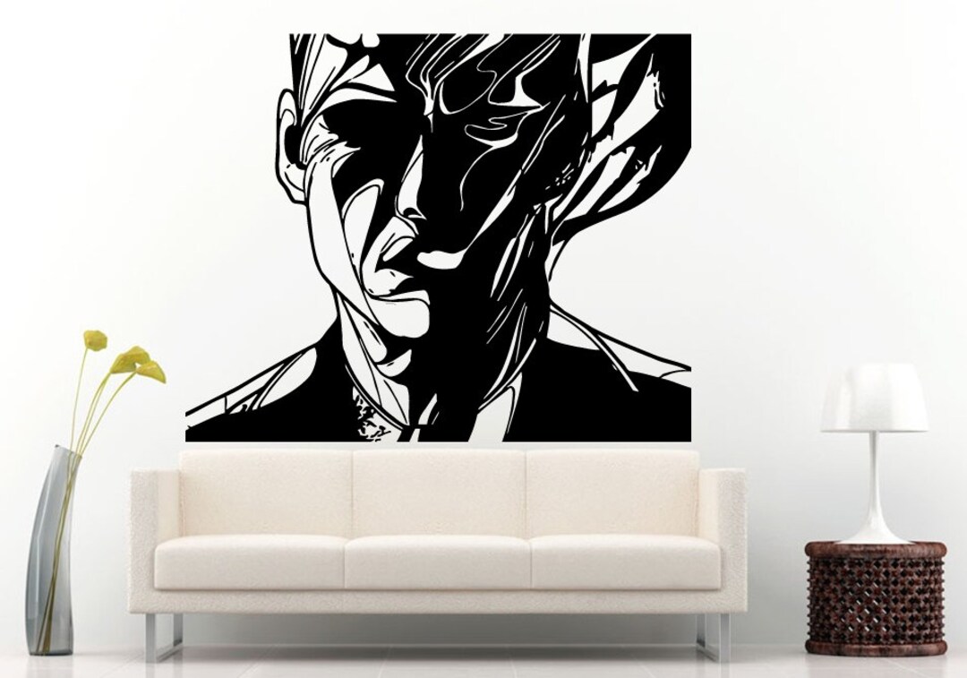 Man Smoking a Cigarette Blowing Smoke Portrait Wall Decal - Etsy