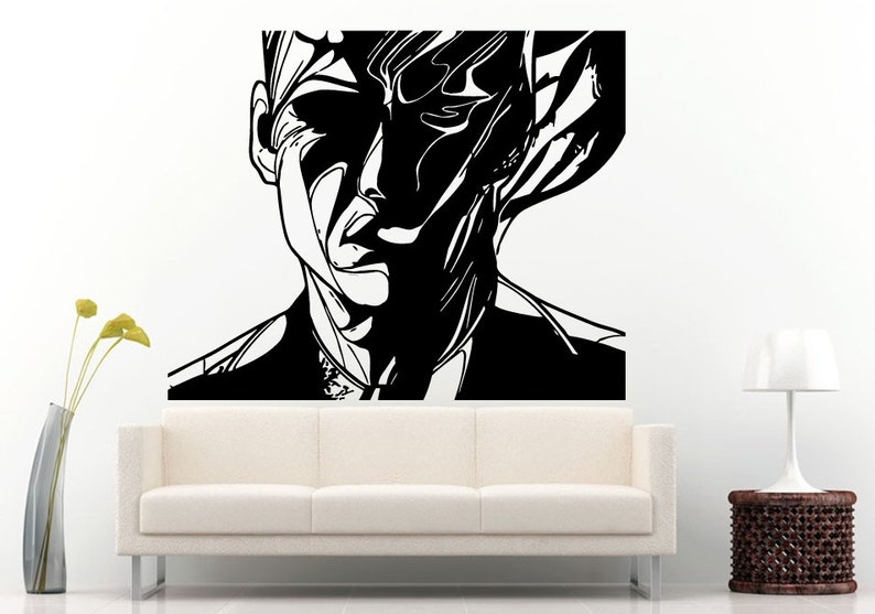 Man Smoking a Cigarette Blowing Smoke Portrait Wall Decal | Etsy