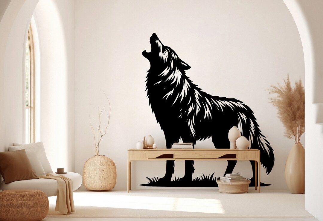 Wolf Wall Decal, Wolf Wall Art, Wolf Room Wall Decor Wolf Lover Room ...