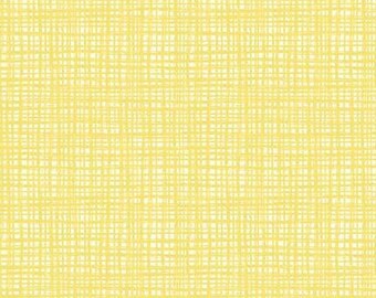 Texture Canary - Tonal Sketched Irregular Grid - per Yard - by Sandy ...