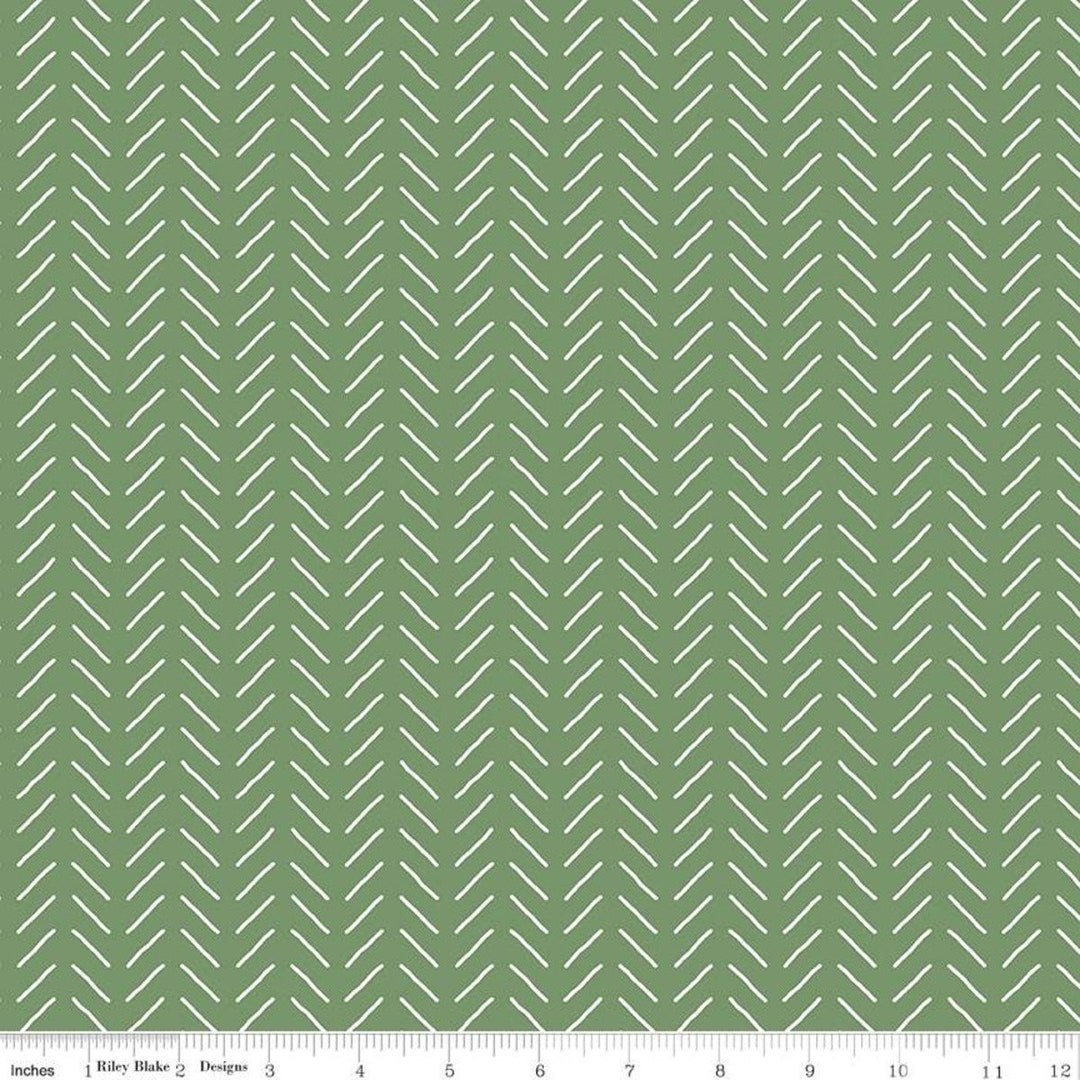 1 Yard Sale- Fleur Bias Lines in Green by Sedef Imer for Riley Blake ...