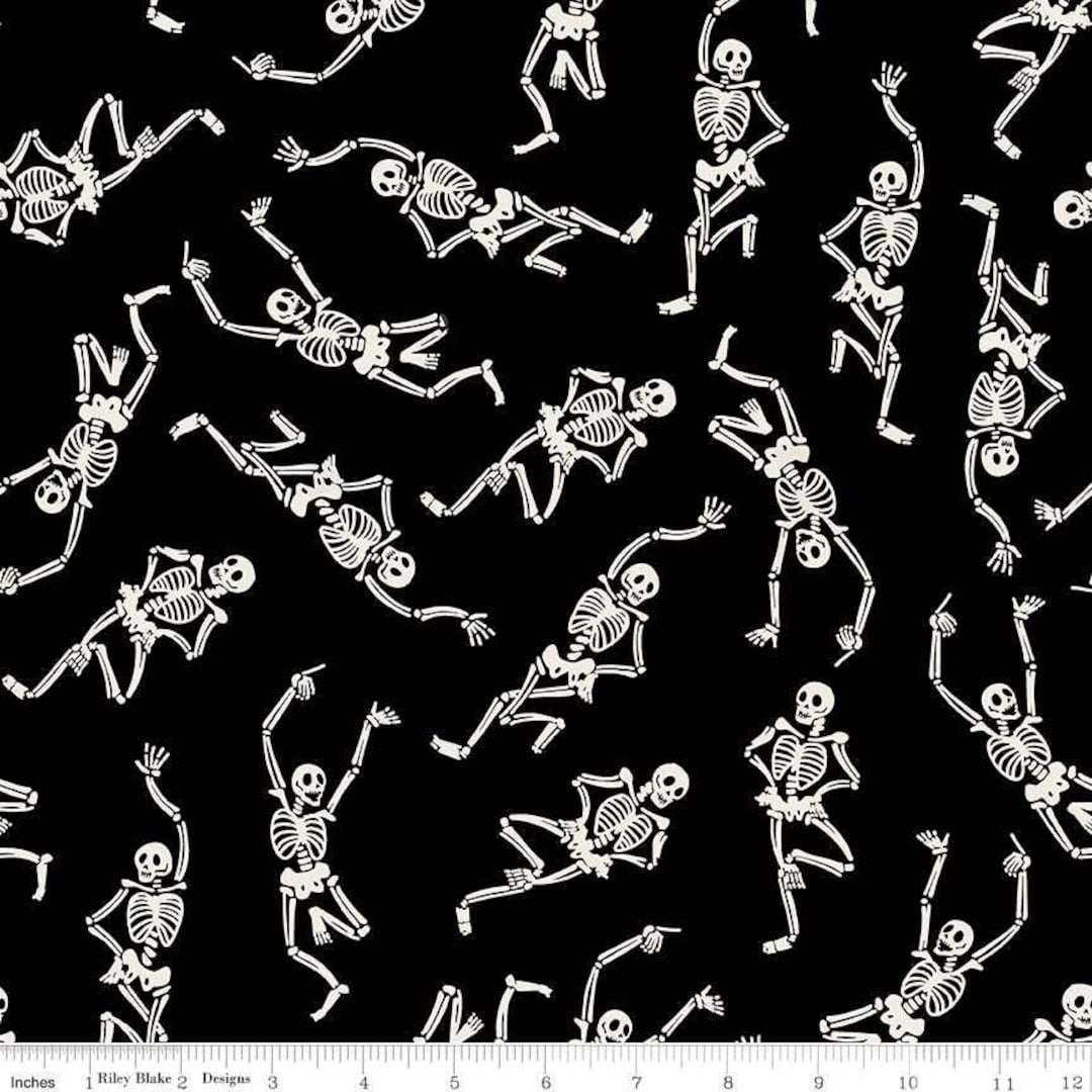 Monthly Placemats 2 October Skeletons in Black by Hester & Cook for ...