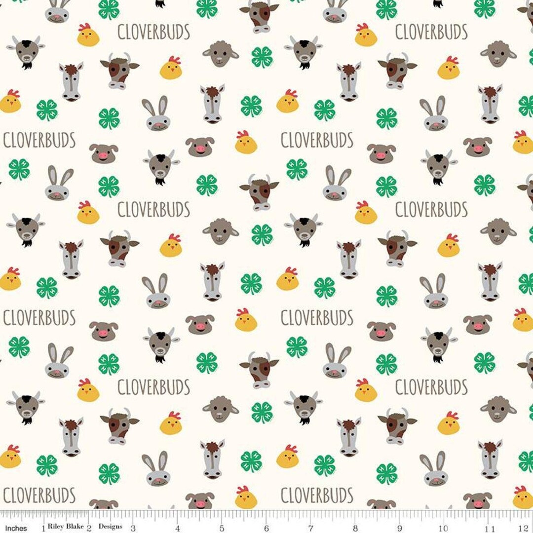 4-H Cloverbuds on Cream by Riley Blake Designs - Etsy