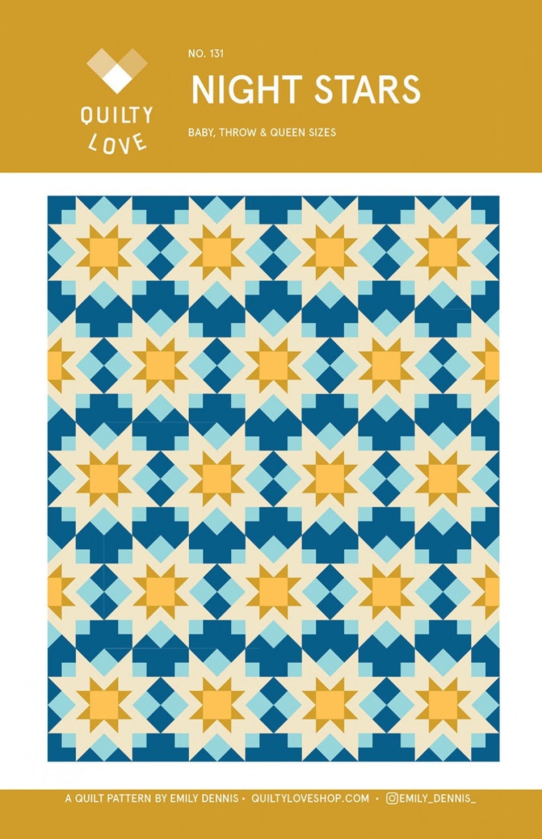 Night Stars Pattern by Quilty Love - Etsy