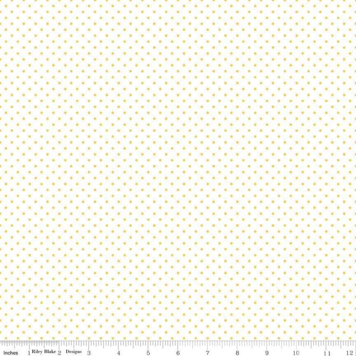 Yellow Swiss Dot on White by Riley Blake Designs | Etsy