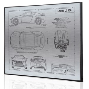 Lexus LC500 Coupé & Insp Series Blueprint Laser Engraved Wall Art ...