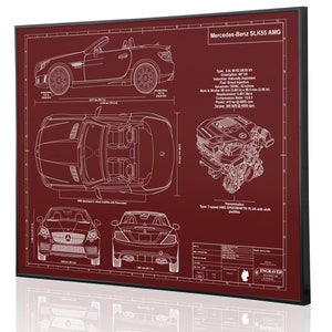 Mercedes-benz SLK 55 AMG Personalized Laser Engraved Wall Art. - Etsy