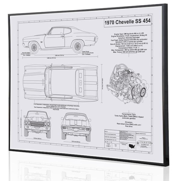 Chevy Blueprint Wall Art - Etsy
