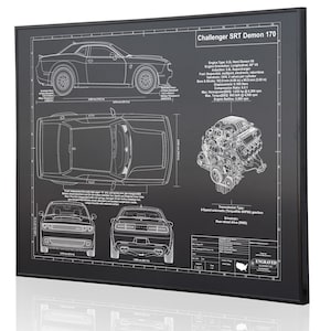 Dodge Challenger Demon 170 Engraved Wall Art. Personalized on Metal ...