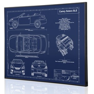 Toyota Camry Solara Personalized Laser Engraved Wall Art Poster ...