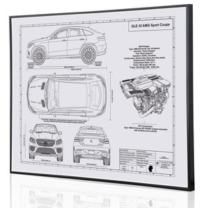 Mercedes-benz GLE 43 AMG Personalized Laser Engraved Wall Art. - Etsy