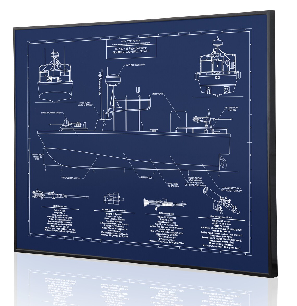 Patrol Boat River PBL MK 2 Laser Engraved Wall Art Poster. | Etsy