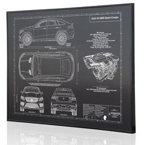 Mercedes-benz GLE 43 AMG Personalized Laser Engraved Wall Art. - Etsy