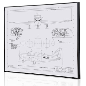 Piper Comanche PA24-180 Engraved Wall Art Poster. Engraved on Metal ...