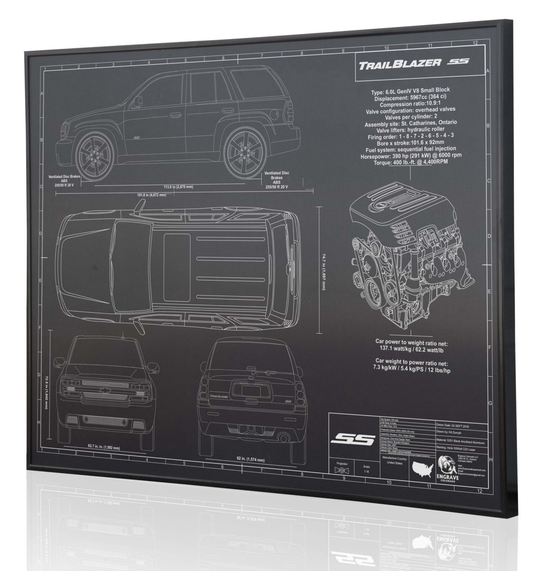Chevrolet Trailblazer SS Laser Engraved Wall Art Poster. - Etsy