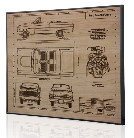 Ford Falcon Futura Personalized Laser Engraved Wall Art | Etsy