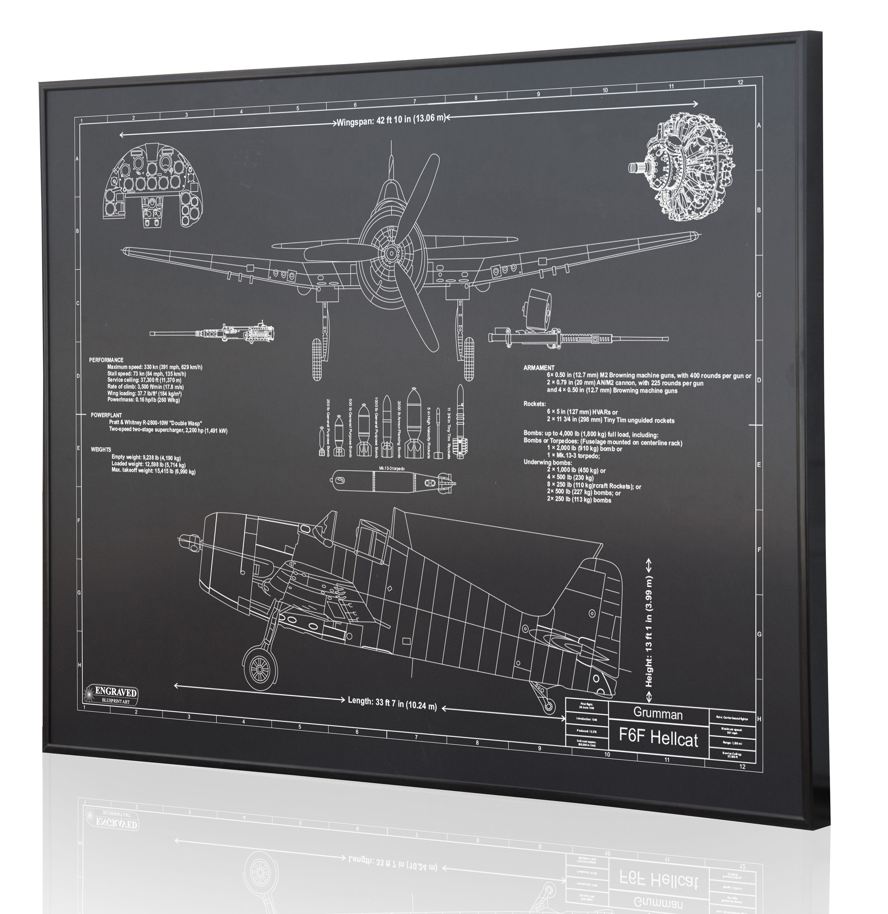 Grumman F6F Hellcat Personalized Laser Engraved Wall Art - Etsy