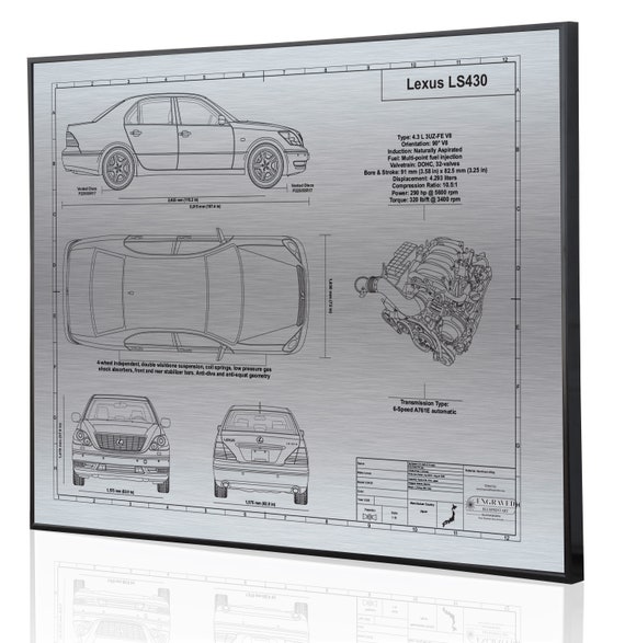 Lexus LS430 Sedan Blueprint Laser Engraved Wall Art. Engraved - Etsy