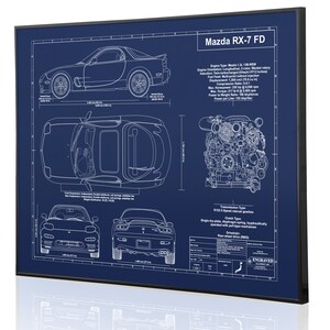 Mazda RX-7 FD Personalized Laser Engraved Wall Art Poster. Engraved on ...