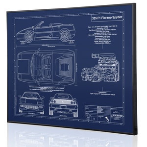 Ferrari F355 Spider Personalized Laser Engraved Wall Art Poster ...