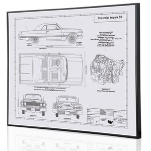Chevrolet Impala SS 1963 Personalized Laser Engraved Wall Art - Etsy