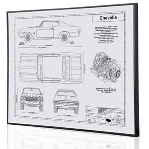 Chevrolet Chevelle 454 LS6 Laser Engraved Wall Art Blueprint - Etsy