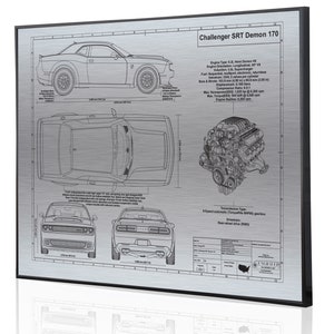 Dodge Challenger Demon 170 Engraved Wall Art. Personalized on Metal ...