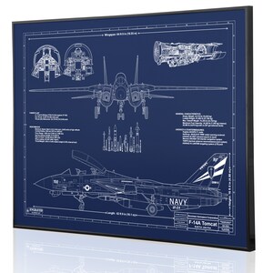 Grumman F-14 Tomcat Engraved Blueprint. Engraved on Metal, Acrylic or ...