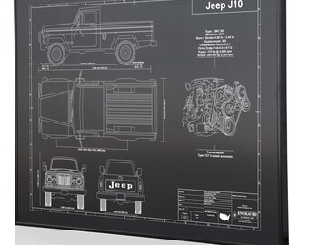 Jeep Blueprint Wall Art - Etsy