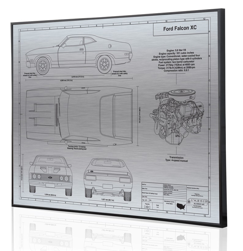 Ford Falcon XC Laser Engraved Wall Art Poster. Engraved on - Etsy