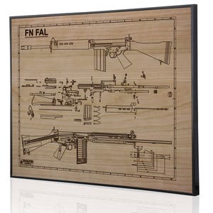 FN FAL Laser Engraved Wall Art Poster. Engraved on Metal, Acrylic or ...