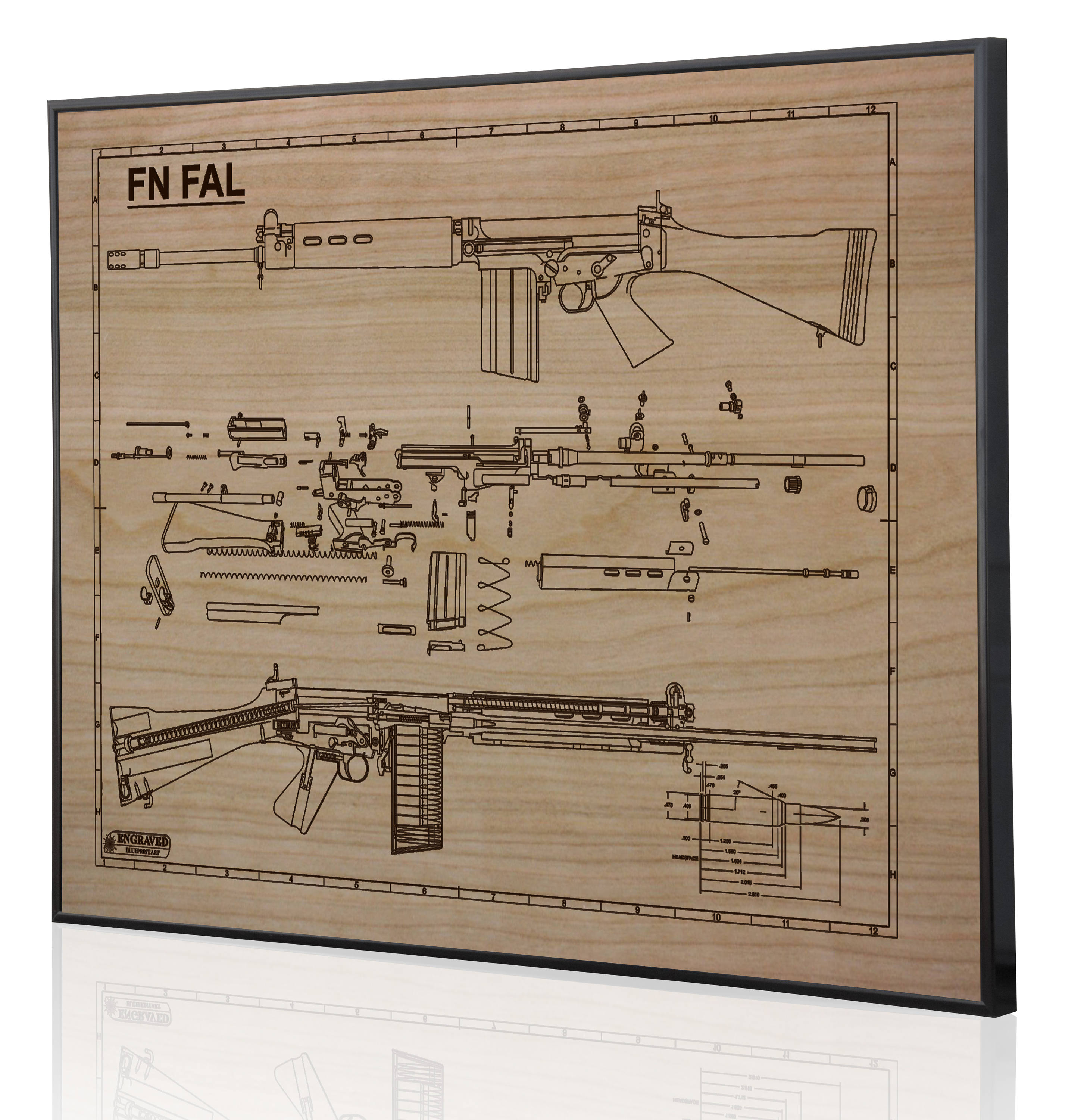 FN FAL Laser Engraved Wall Art Poster. Engraved on Metal | Etsy