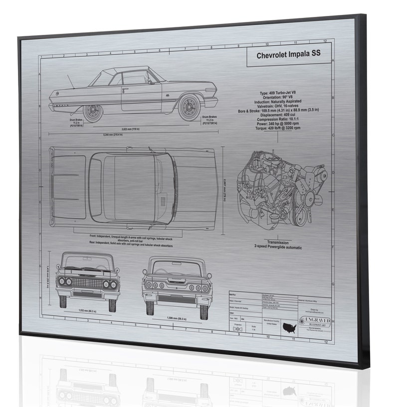 Chevrolet Impala SS 1963 Hardtop Laser Engraved Wall Art - Etsy