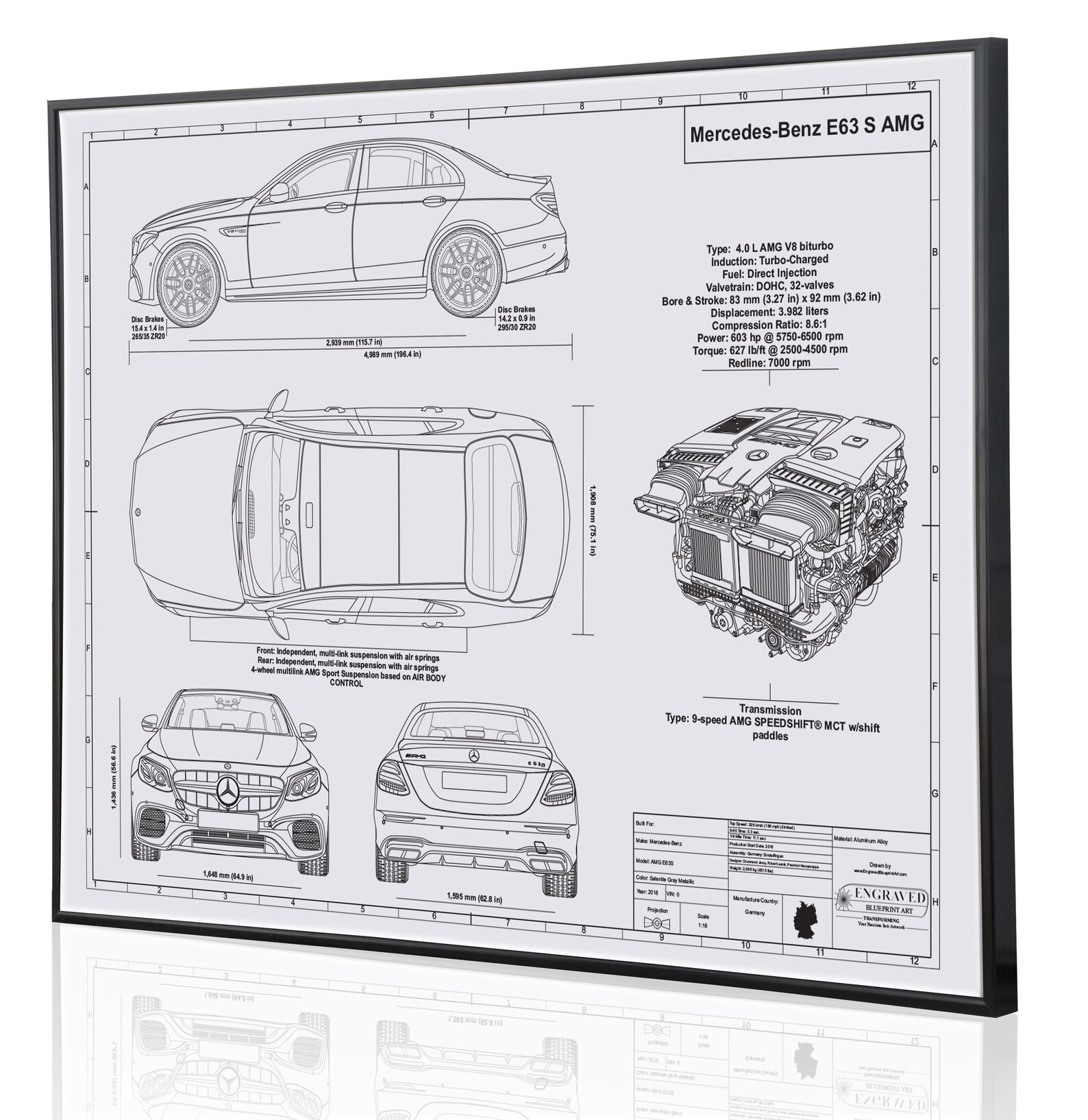 Mercedes-benz E63 S AMG Laser Engraved Wall Art Poster. - Etsy