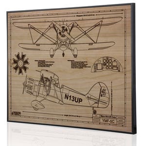 Waco YMF-5C Personalized Engraved Blueprint Artwork. Custom Artwork for ...
