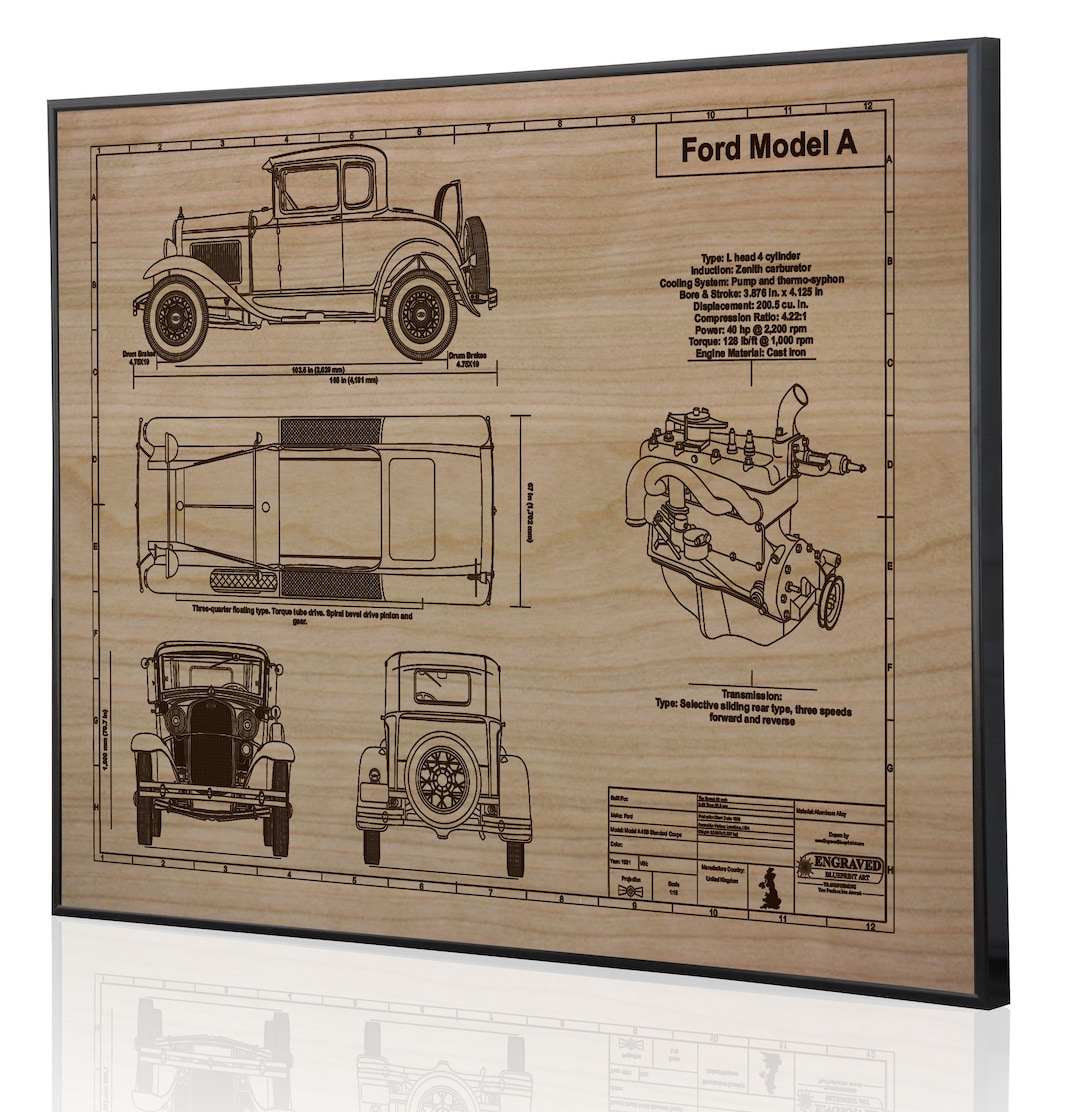 Ford Model A Personalized Laser Engraved Wall Art. Engraved on Metal ...