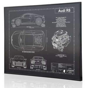 Audi R8 V10 Plus Laser Engraved Wall Art. Engraved on Metal, Acrylic or ...