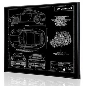Porsche 911 Carrera 4S Coupe 992 Laser Engraved Porsche Wall Art ...