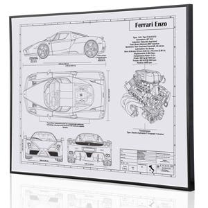 Ferrari Enzo Laser Engraved Wall Art Poster. Engraved on Metal, Acrylic ...