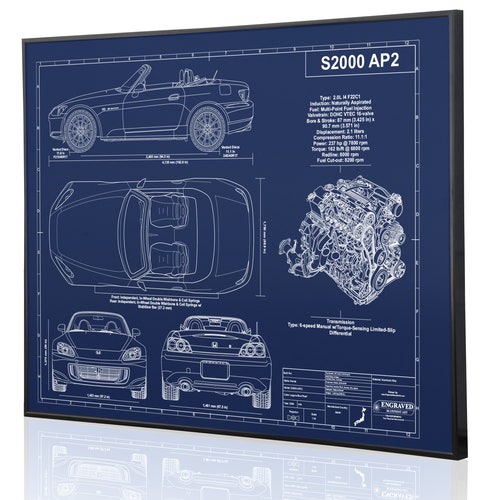 Honda S2000 AP2 Blueprint Poster - Etsy